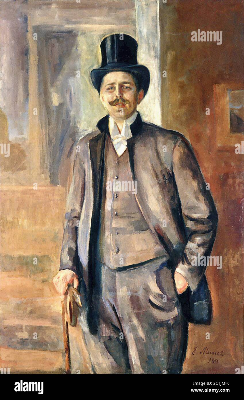 Munch Edvard - Portrait of Karl Dørnberger - Norwegian School - 19th ...