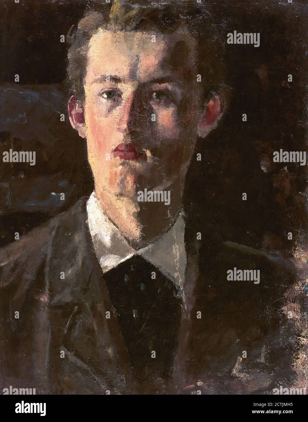 Munch Edvard - Self Portrait 3 - Norwegian School - 19th Century Stock ...