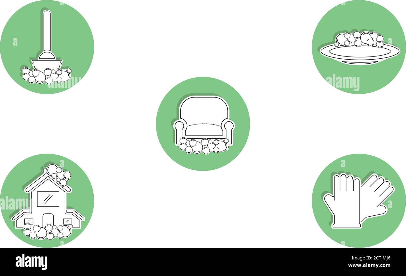 Set of cleaning products icons - Vector illustration Stock Vector Image ...