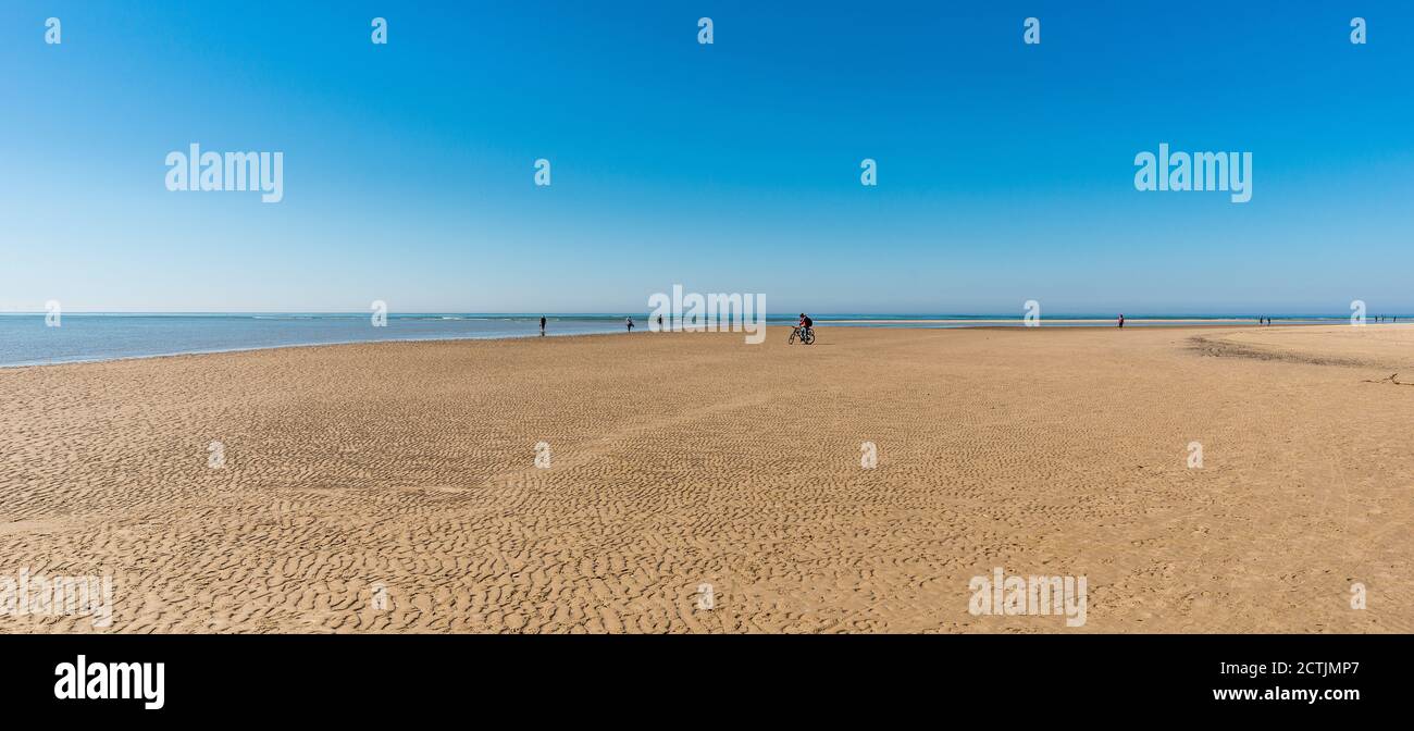 Sand beach background in Denmark. Sunny day on the sea coast. Blue Sky ...