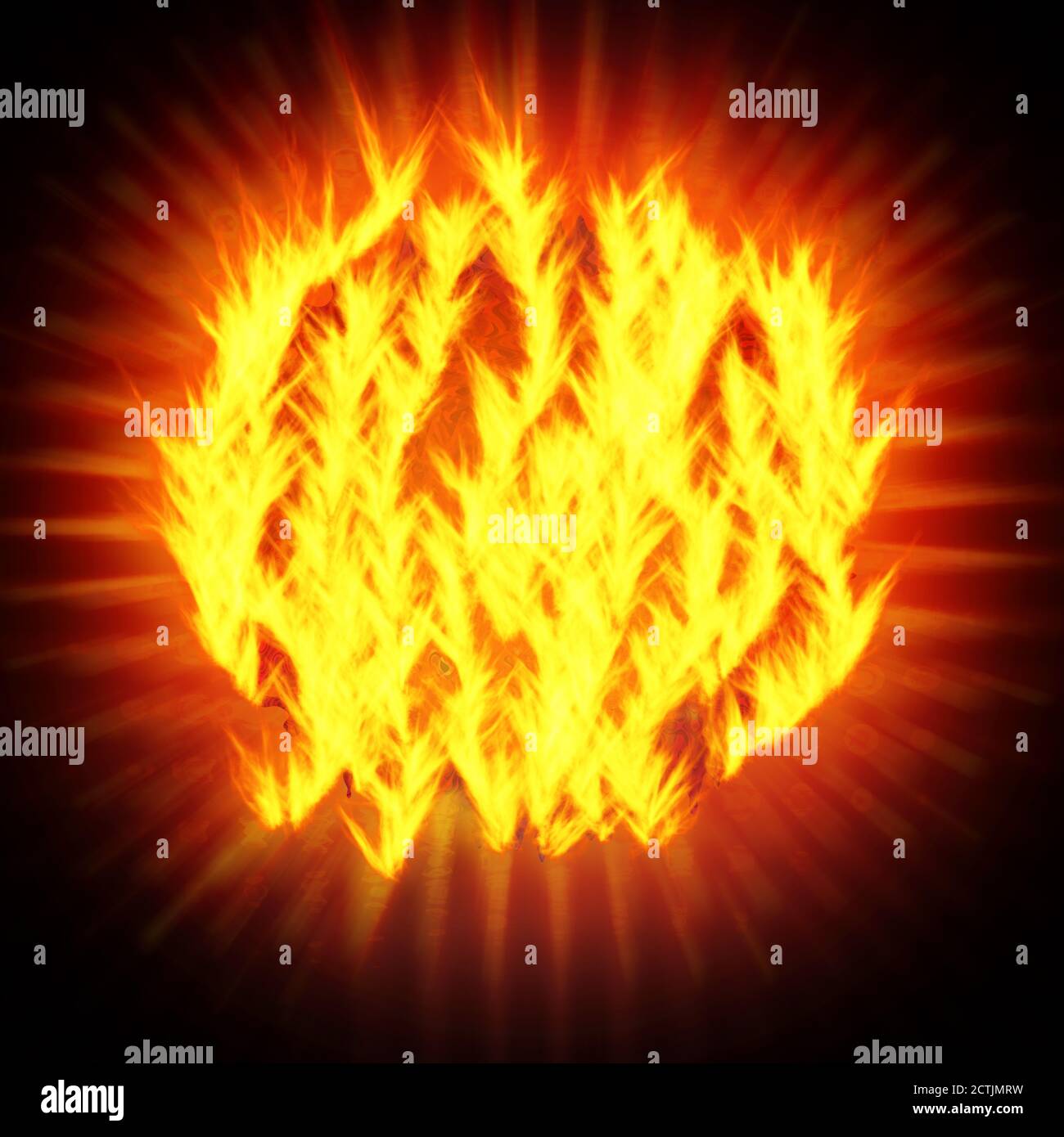 An abstract fiery sphere shape background image Stock Photo - Alamy