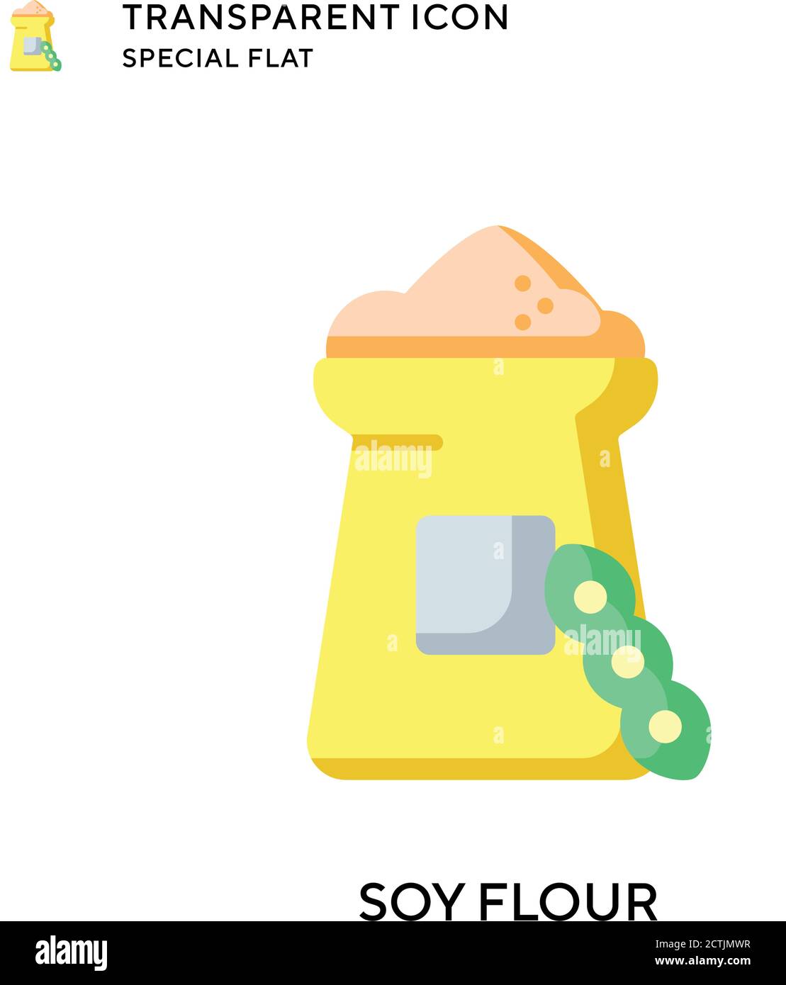 Soy flour vector icon. Flat style illustration. EPS 10 vector Stock ...