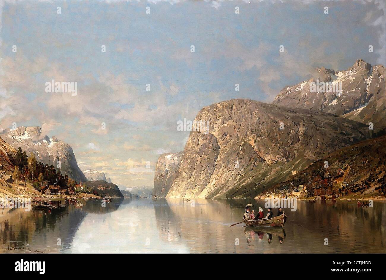 Normann Adelsteen - Rowing on the Fjord 2 - Norwegian School - 19th ...