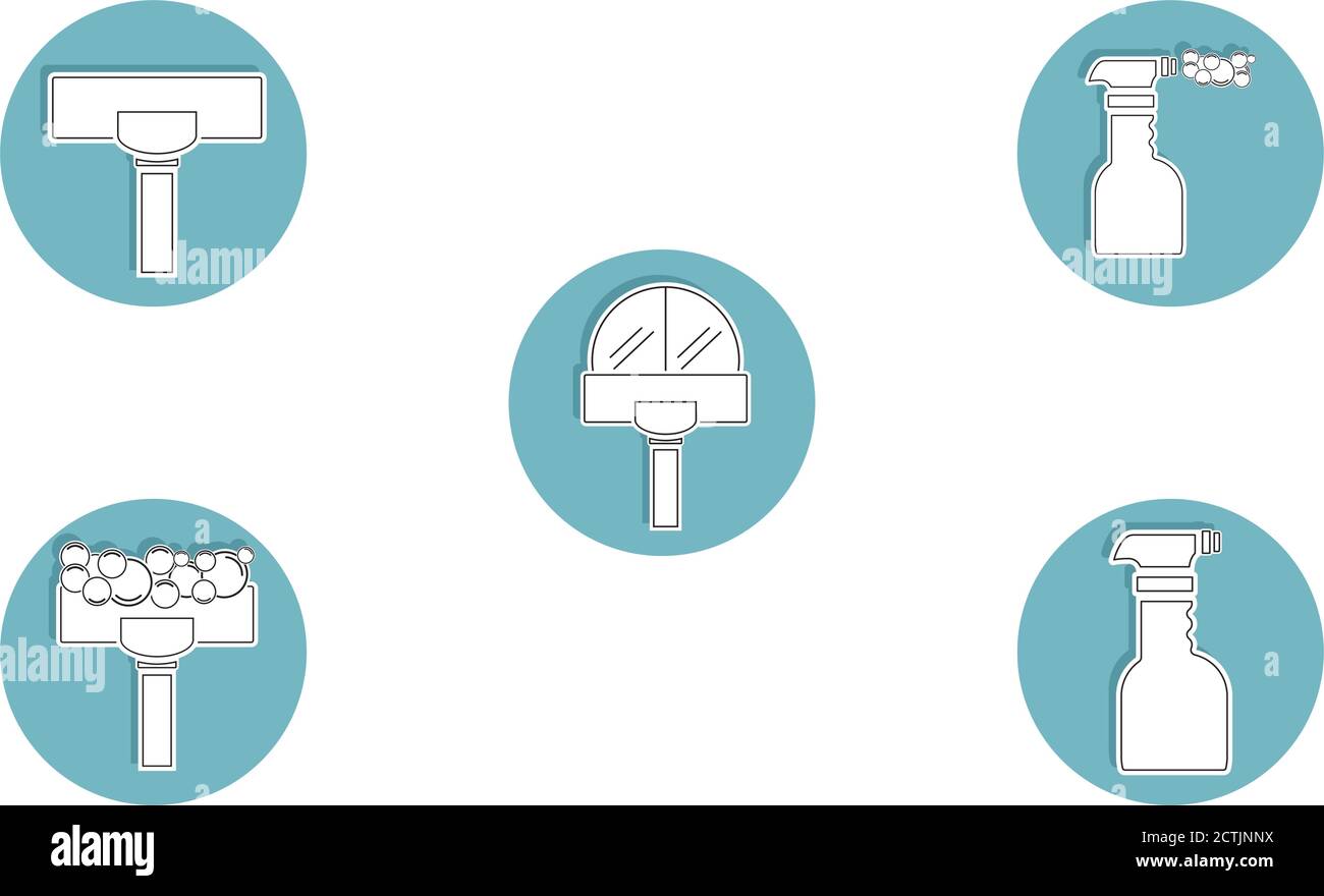 Set of cleaning products icons - Vector illustration Stock Vector Image ...