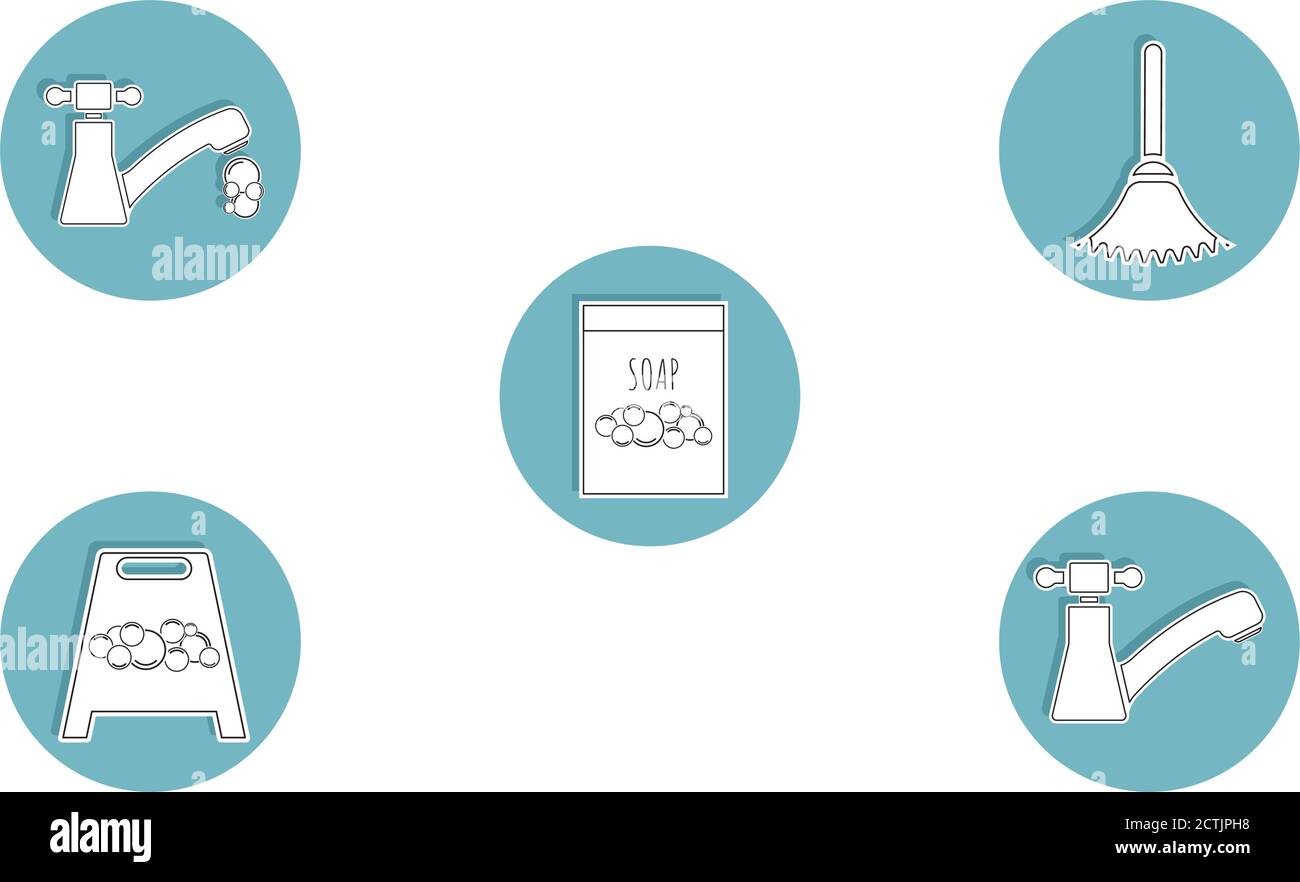 Set of cleaning products icons - Vector illustration Stock Vector Image ...