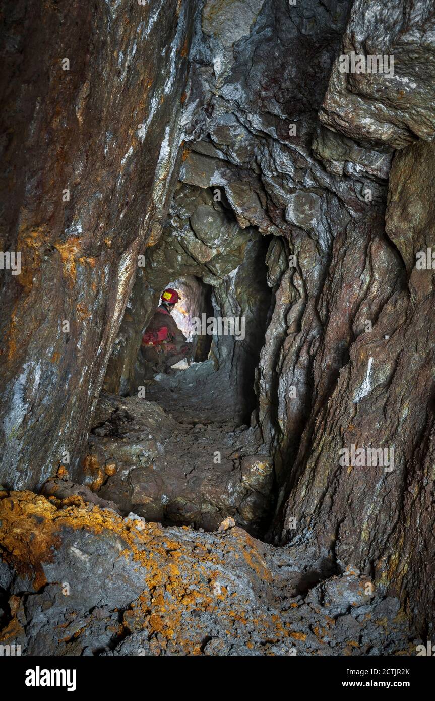 A level driven in an old lead mine along a deposit of volcanic ash ...