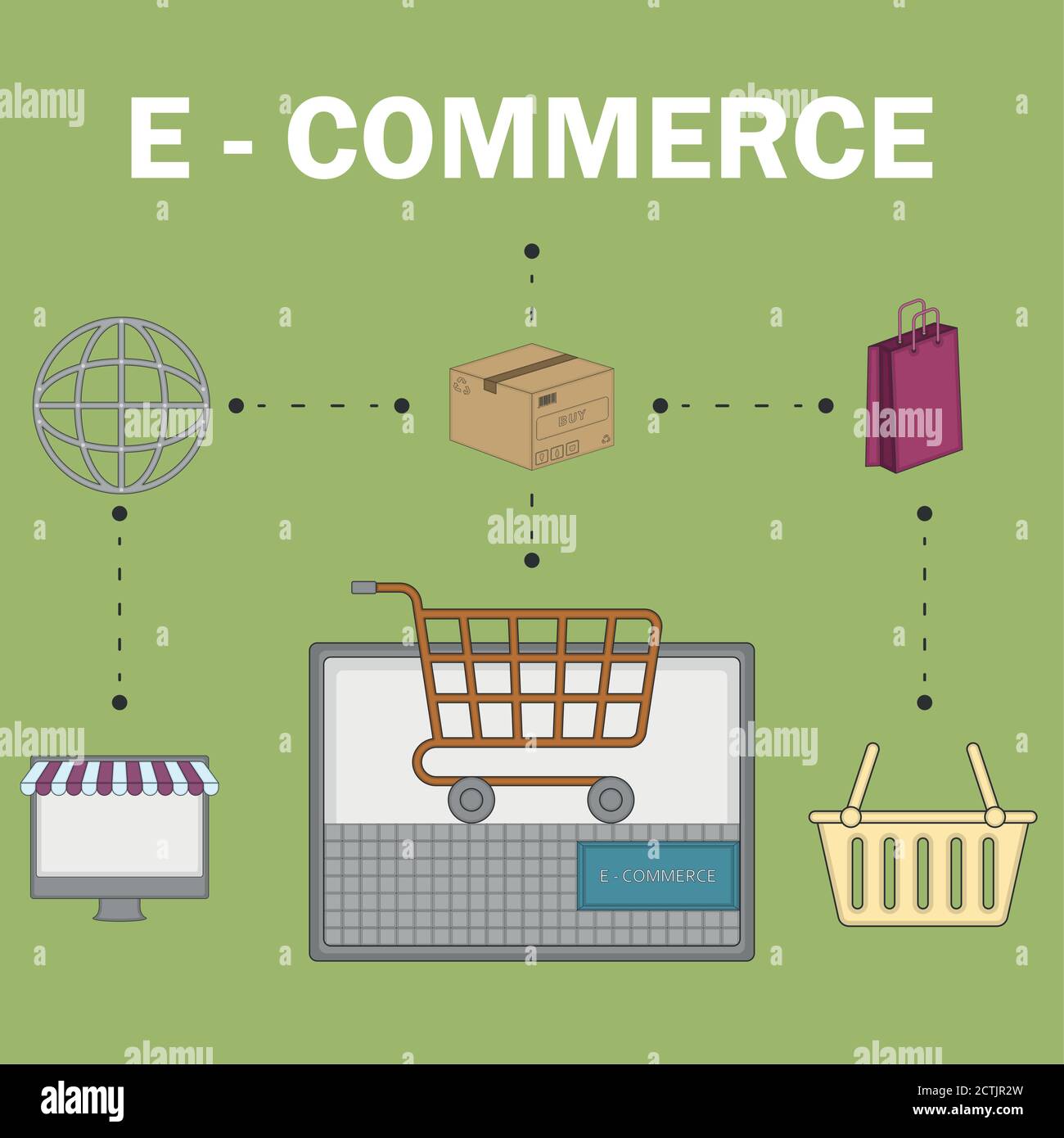 Online commerce illustration. Internet bussiness. E-commerce concept ...