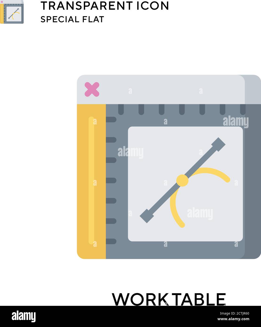 Work table vector icon. Flat style illustration. EPS 10 vector Stock ...