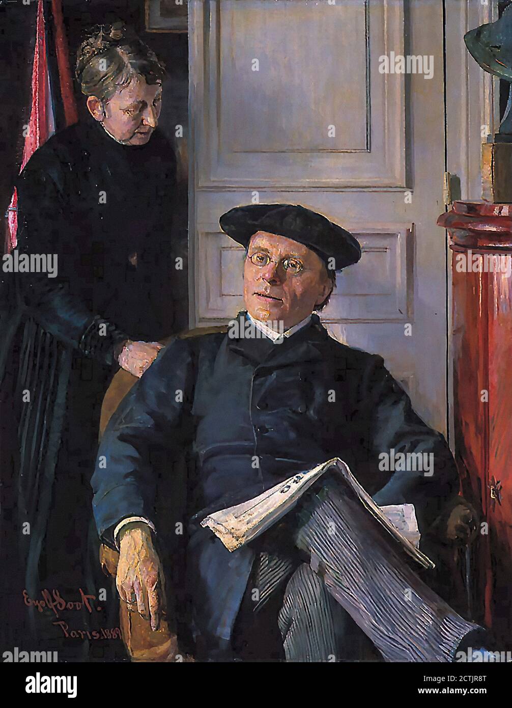 Soot Eyolf - Portrait of the Author Jonas Lie and His Wife Thomasine ...