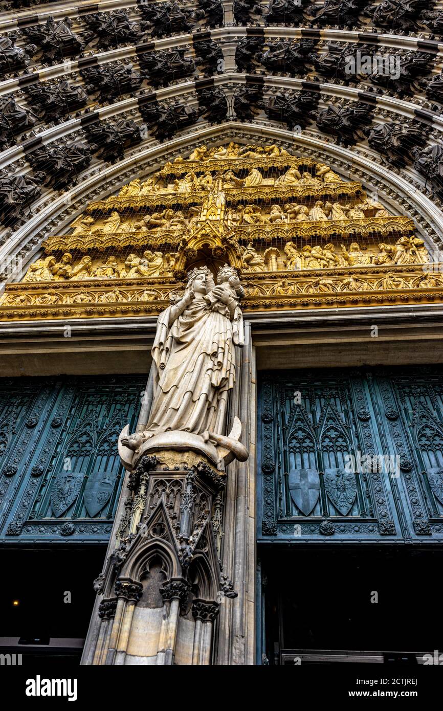 Vertical shot of the entrance of Cologne Cathedral in Germany Stock ...