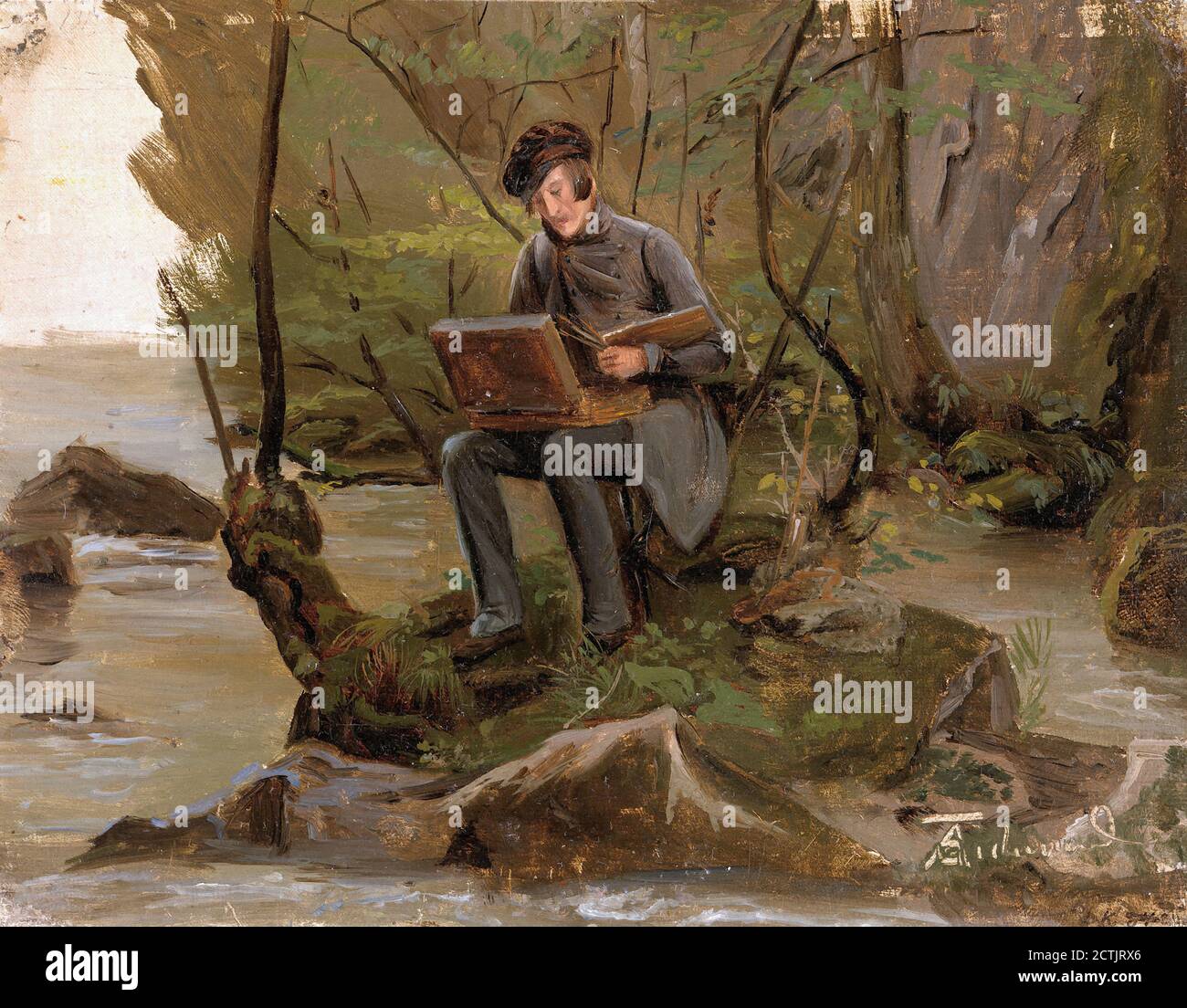 Tidemand Adolph - a Painter at His Paint Box - Norwegian School - 19th ...