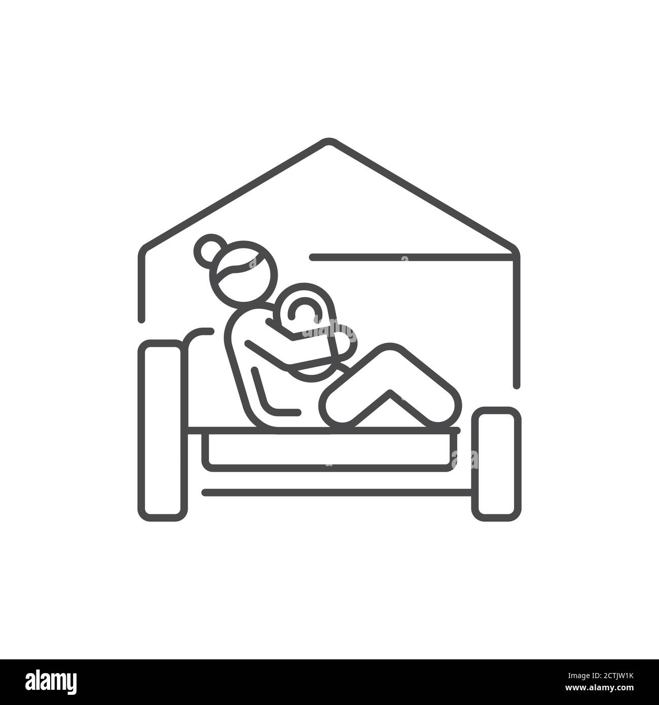 Home birth black line icon. Pictogram for web, mobile app, promo. UI UX ...
