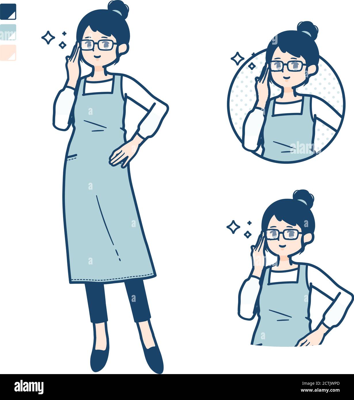 Wearing An Apron Stock Vector Images - Alamy