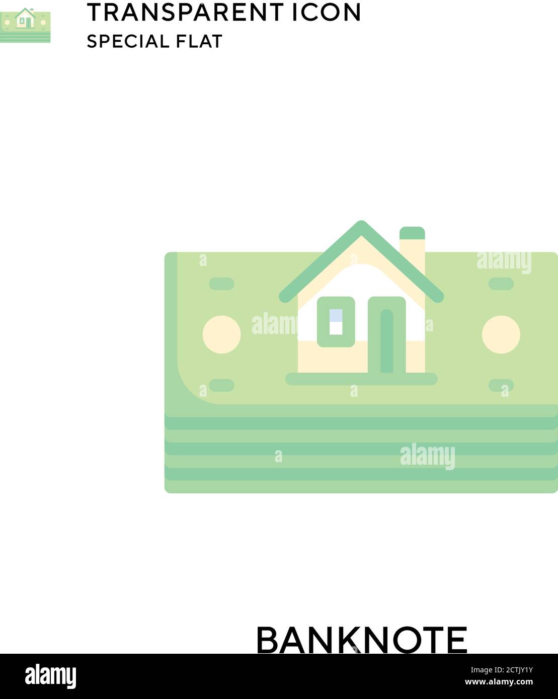 Banknote vector icon. Flat style illustration. EPS 10 vector Stock ...