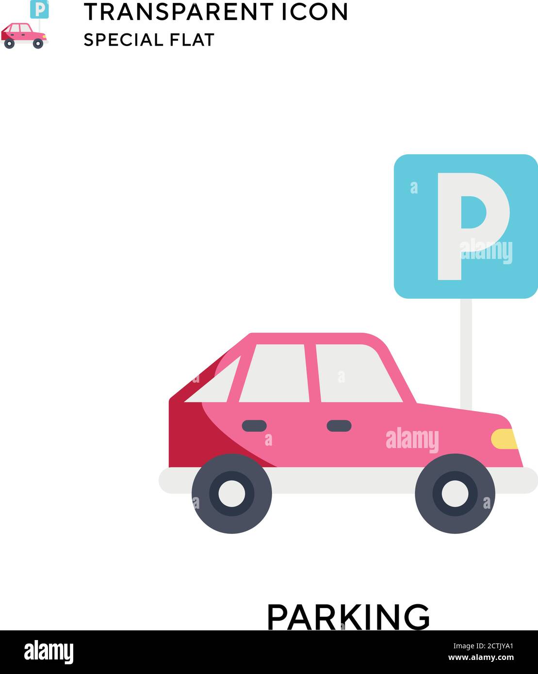 Parking vector icon. Flat style illustration. EPS 10 vector Stock ...