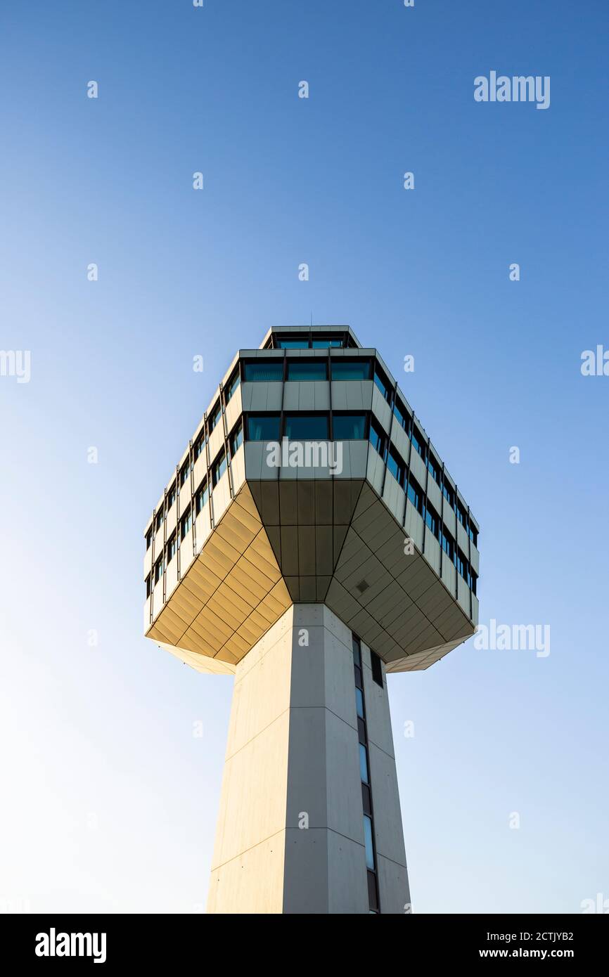 Germany, Berlin, Air traffic control tower of Berlin Tegel Airport ...