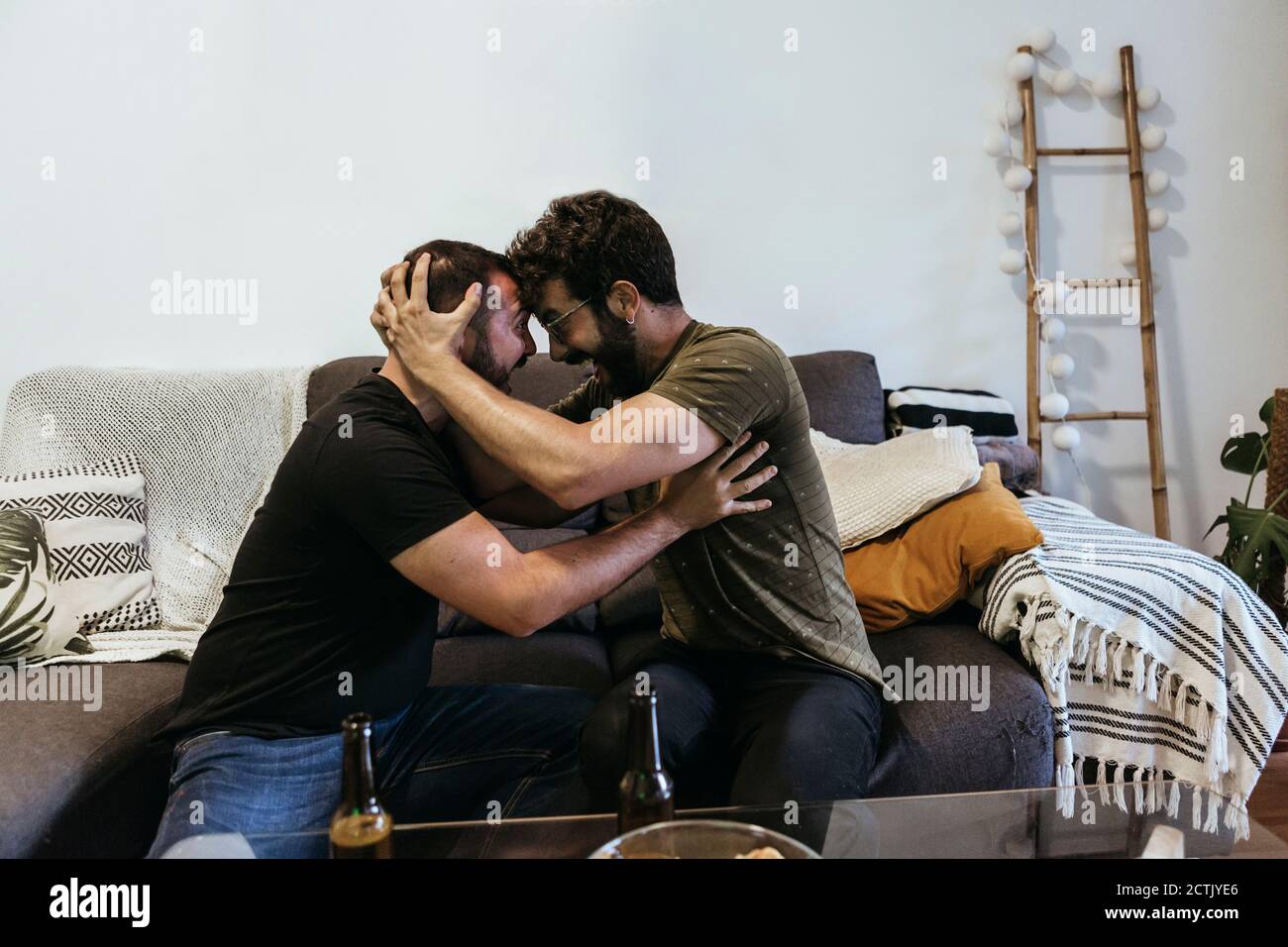 Two Sitting Face To Face Sofa High Resolution Stock Photography and ...