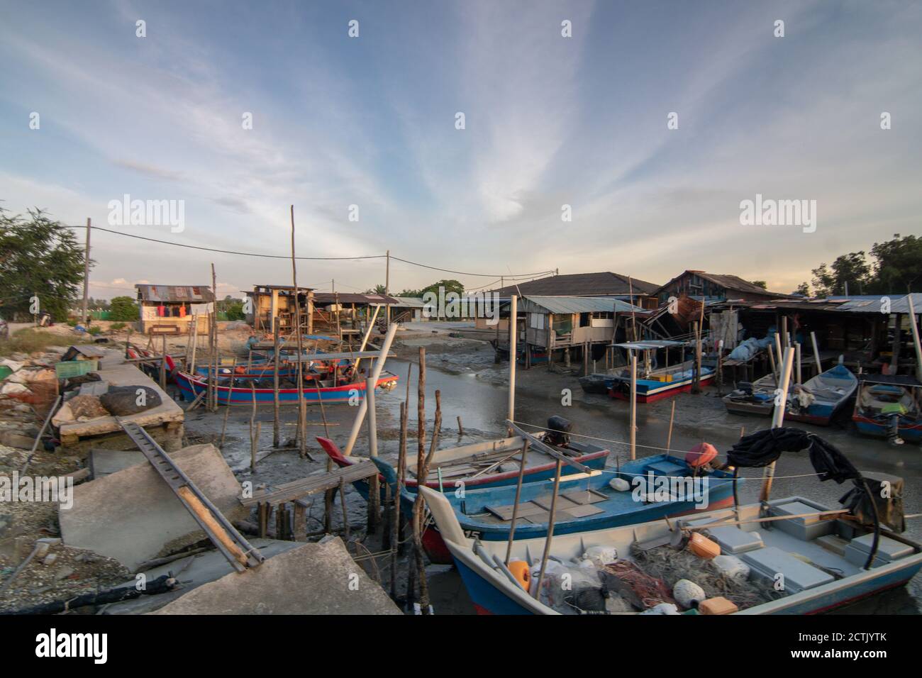 Bukit Mertajam, Penang/Malaysia - Feb 09 2017: Malays fishing jetty ...