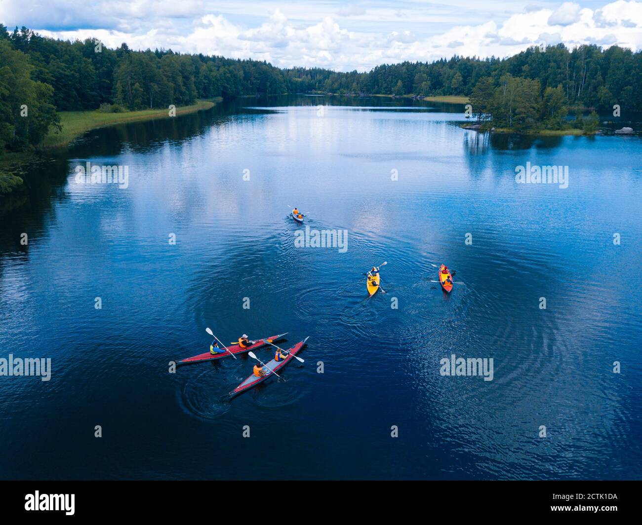 Aerial view river kayaking group hi-res stock photography and images ...