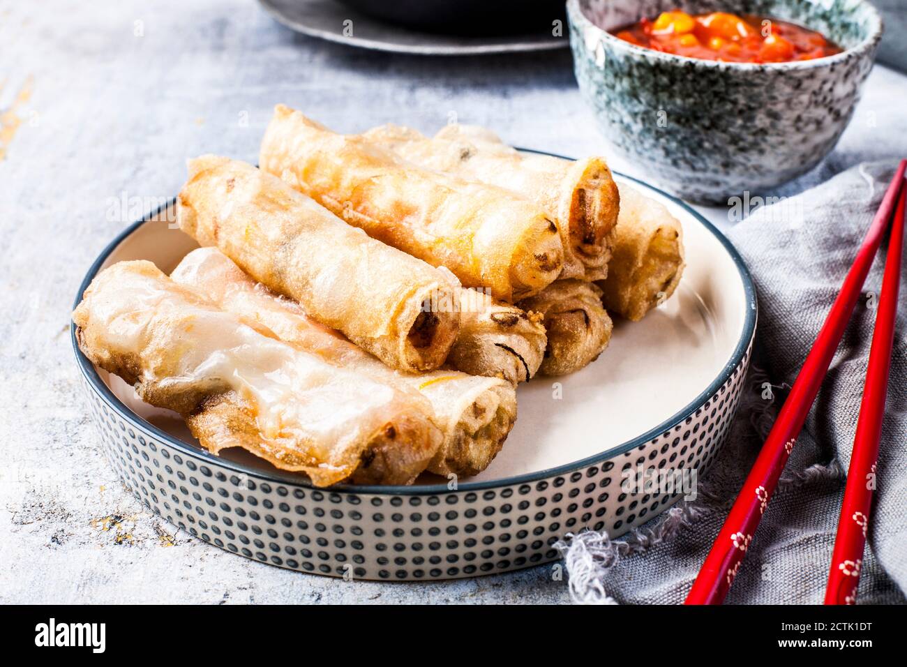 Homemade spring rolls Stock Photo - Alamy