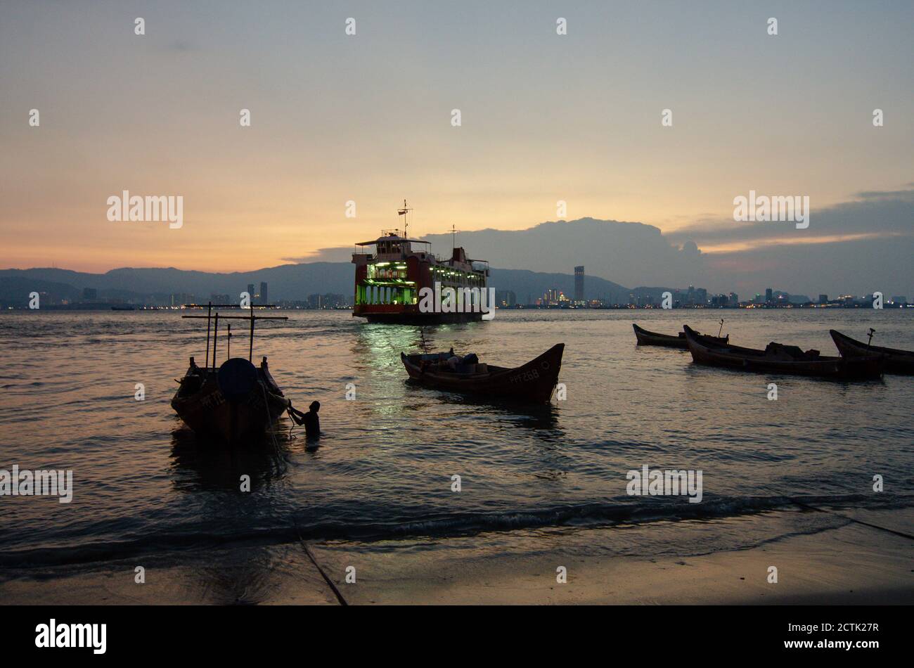 George Town, Penang/Malaysia - Jun 12 2017: Penang ferry and ...