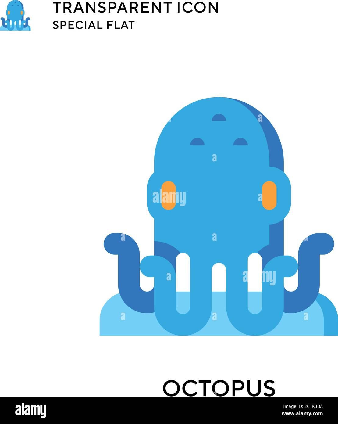 Octopus vector icon. Flat style illustration. EPS 10 vector Stock ...