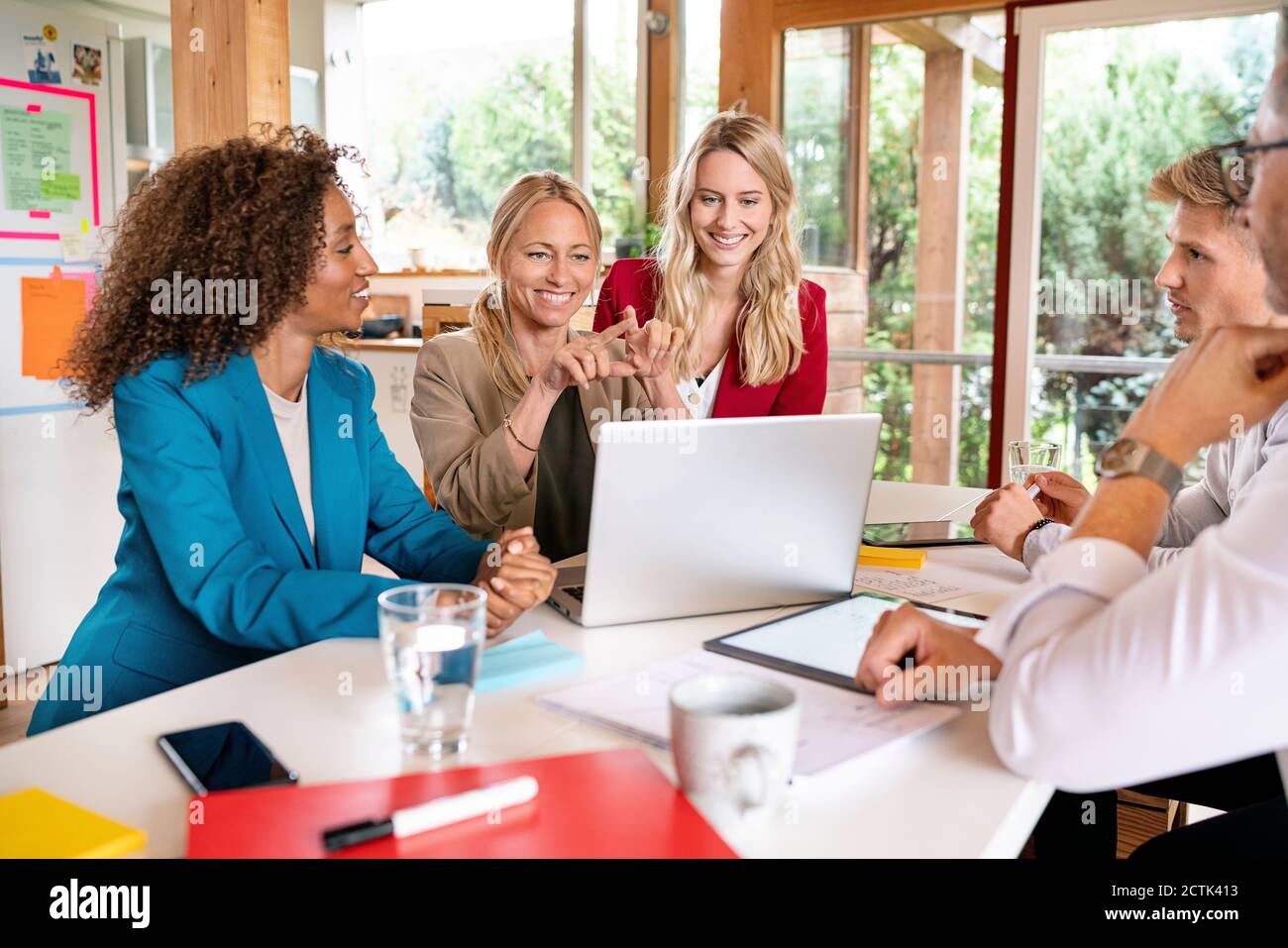 Business people meeting desk discussing hi-res stock photography and ...