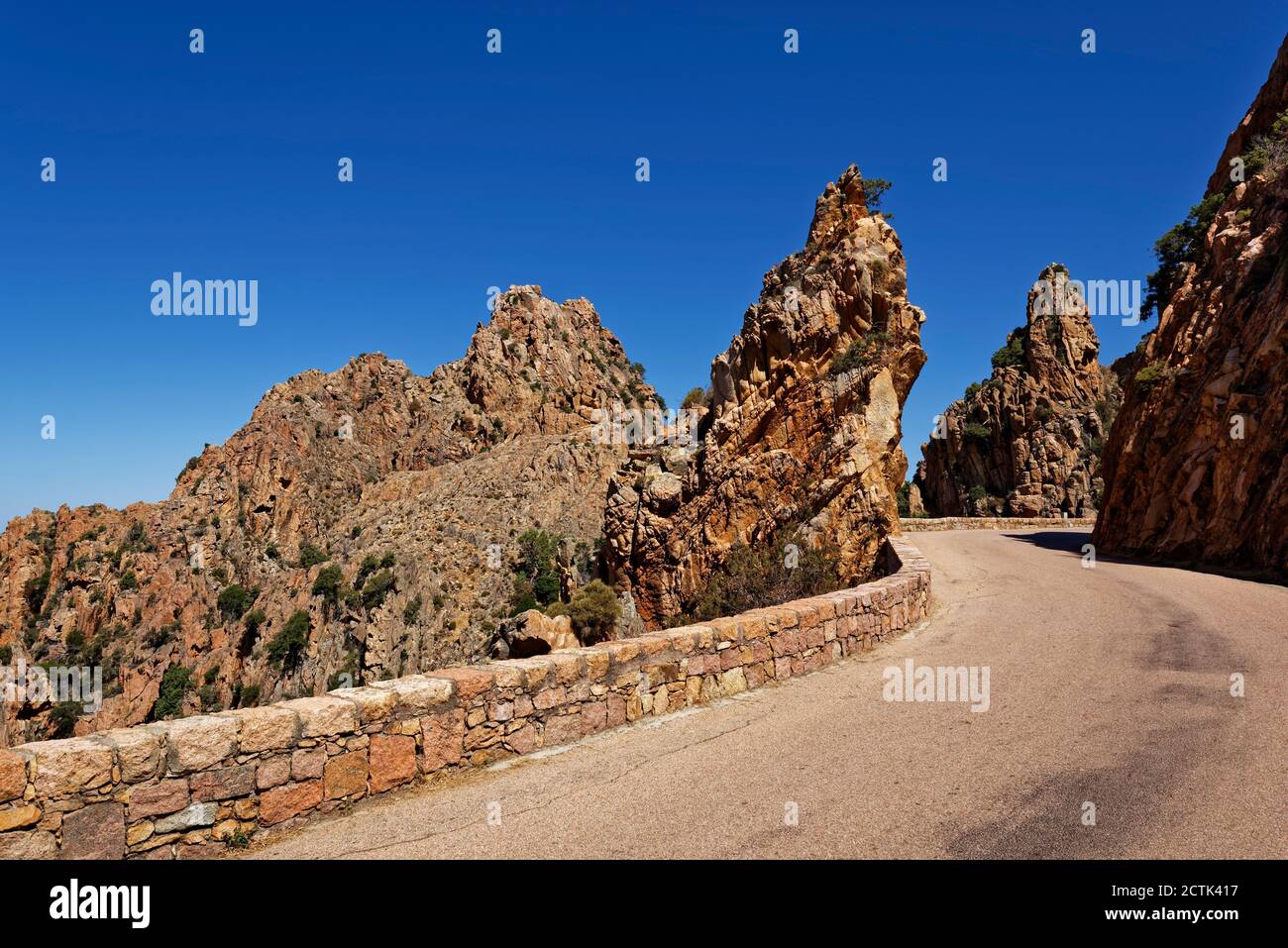 France, Corse-du-Sud, Piana, Road in Calanques de Piana Stock Photo - Alamy