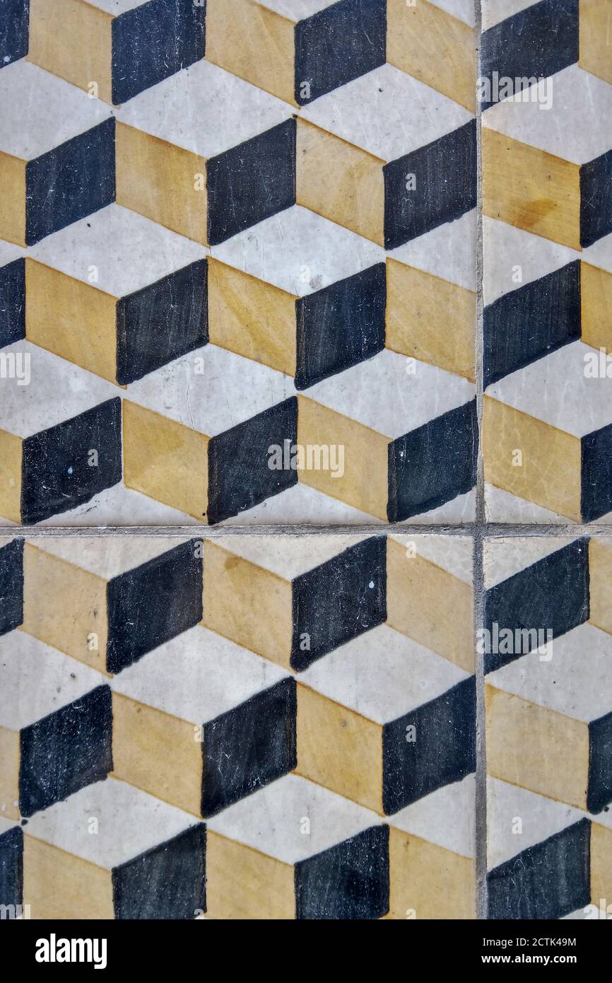 Tiles with cubic pattern Stock Photo - Alamy