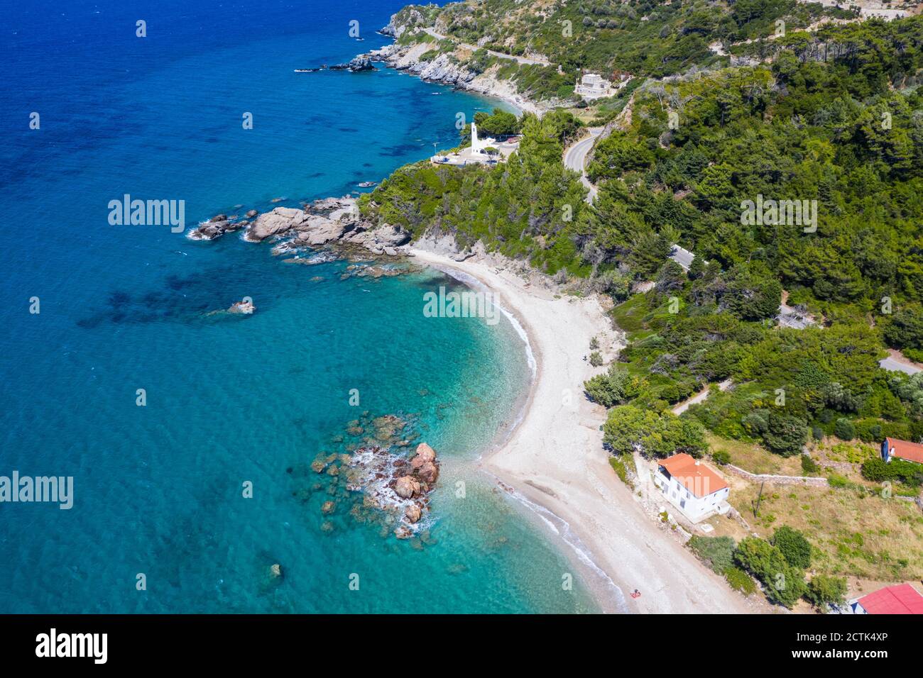 Aerial view of Potami Beach in summer Stock Photo - Alamy