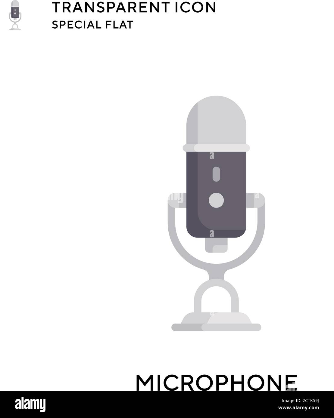 Microphone vector icon. Flat style illustration. EPS 10 vector Stock ...