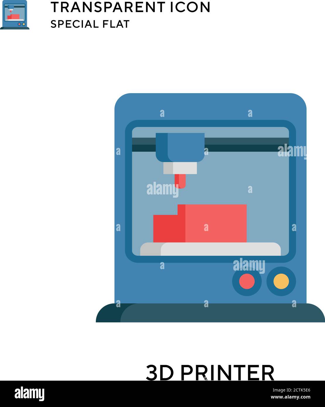 3d printer vector icon. Flat style illustration. EPS 10 vector Stock ...
