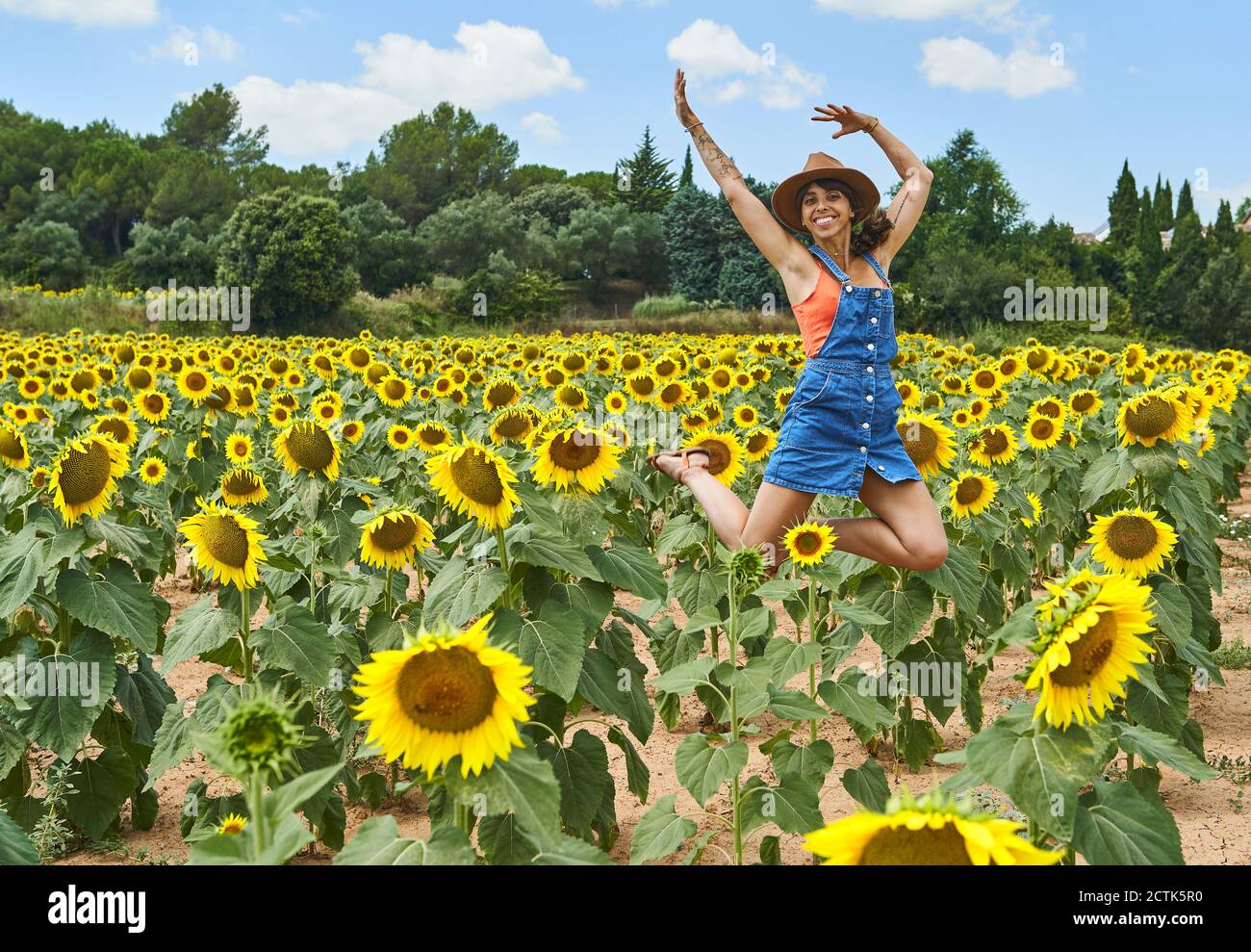 Happy Girl Jumping Summer