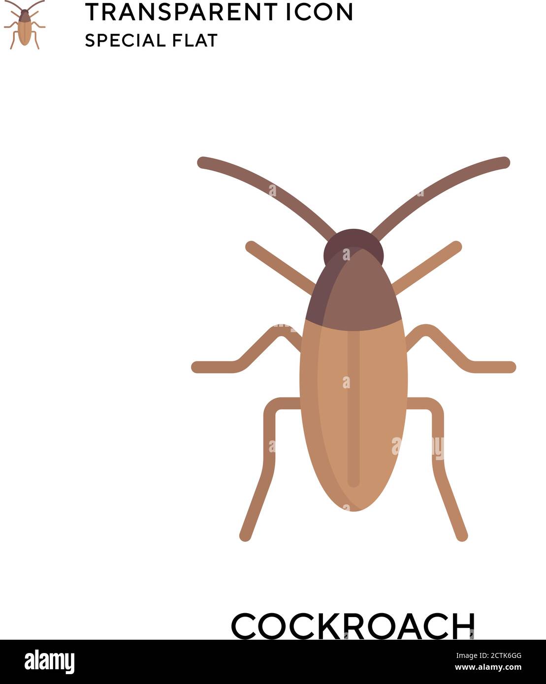Cockroach vector icon. Flat style illustration. EPS 10 vector Stock ...
