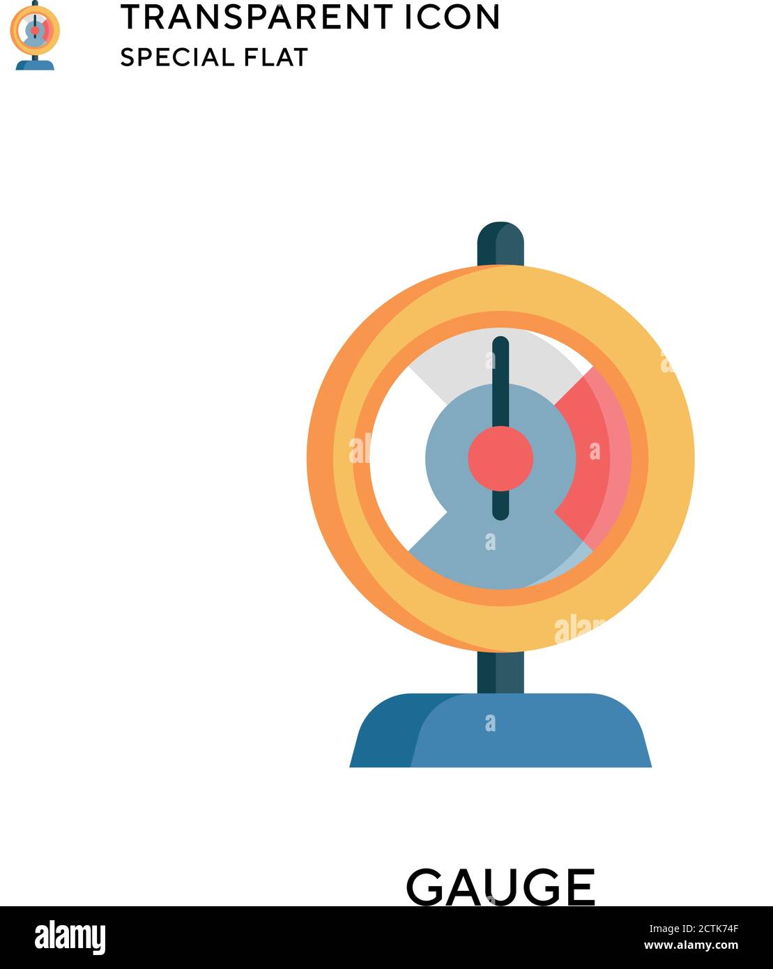 Gauge vector icon. Flat style illustration. EPS 10 vector Stock Vector ...
