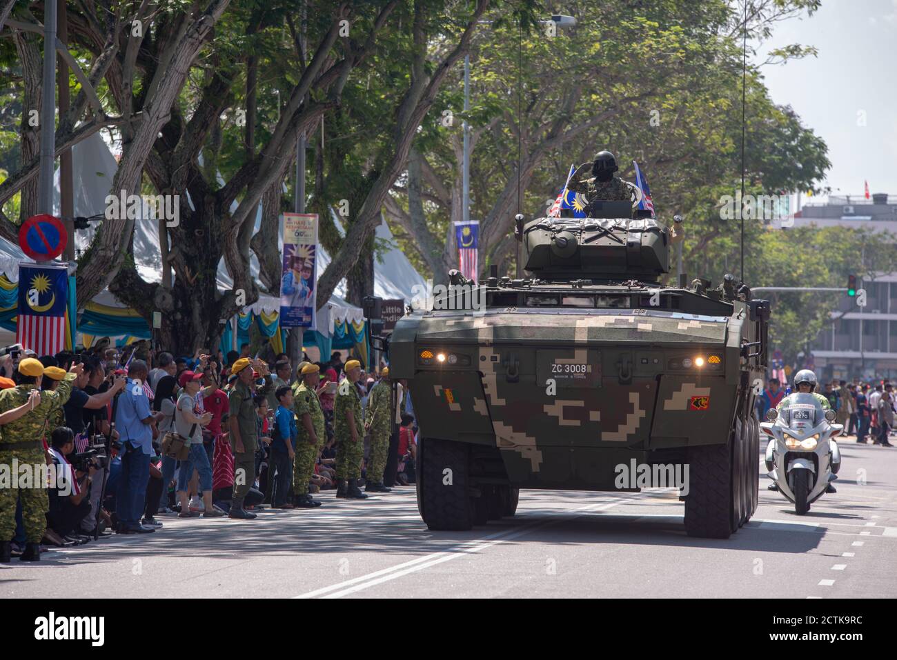 George Town, Penang/Malaysia - Aug 31 2017: Soldier drive tank during ...