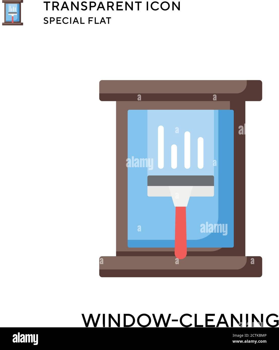 Window-cleaning vector icon. Flat style illustration. EPS 10 vector ...
