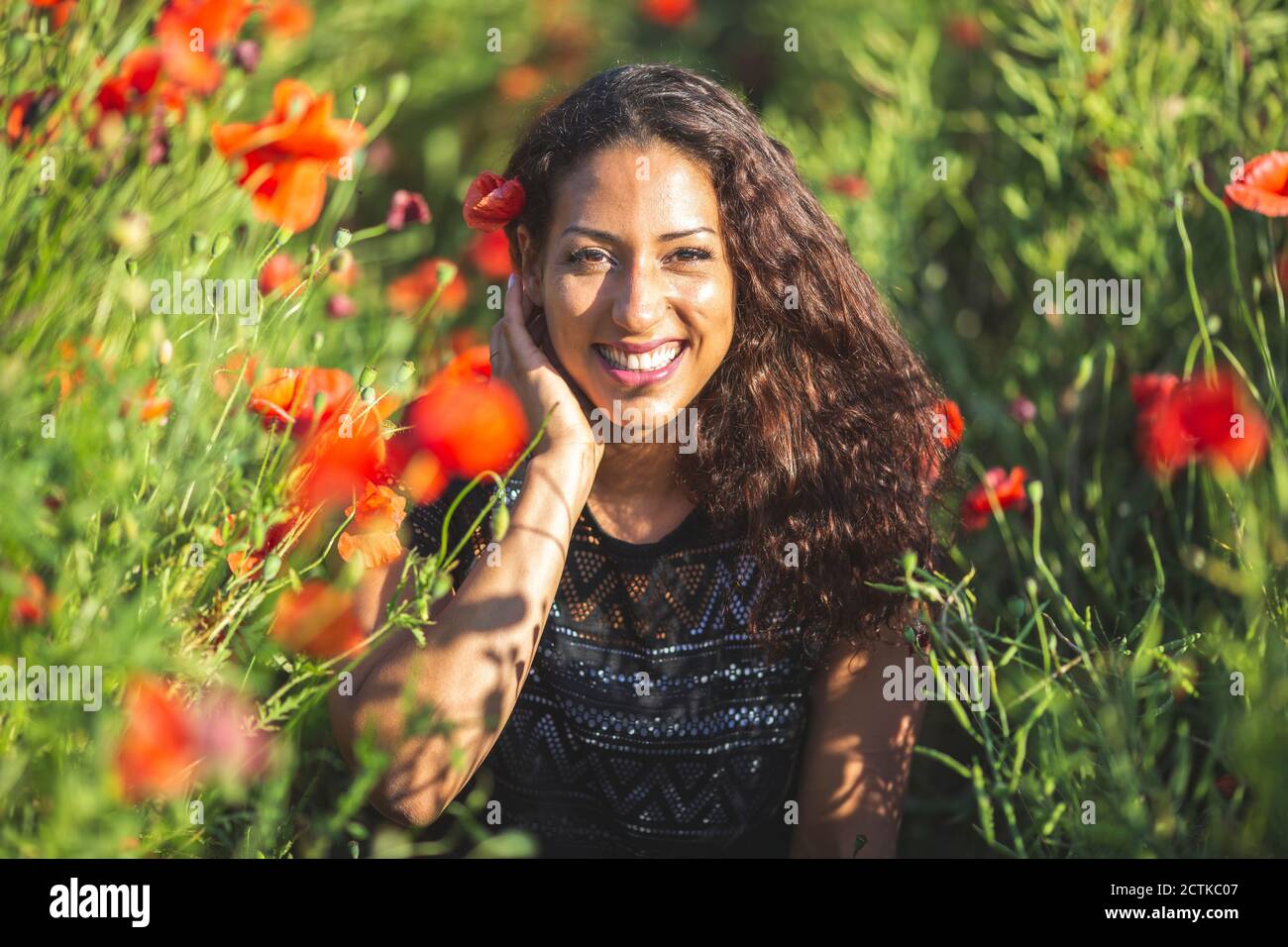 Poppy field portrait hi-res stock photography and images - Alamy