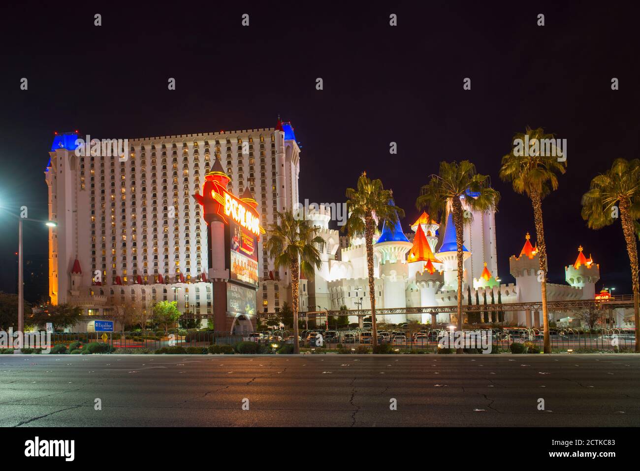 Excalibur Hotel and Casino at sunset on Las Vegas Strip in Las Vegas ...