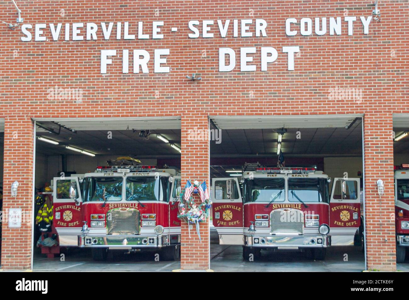 Sevierville Tennessee,Fire Department building,front entrance exterior ...