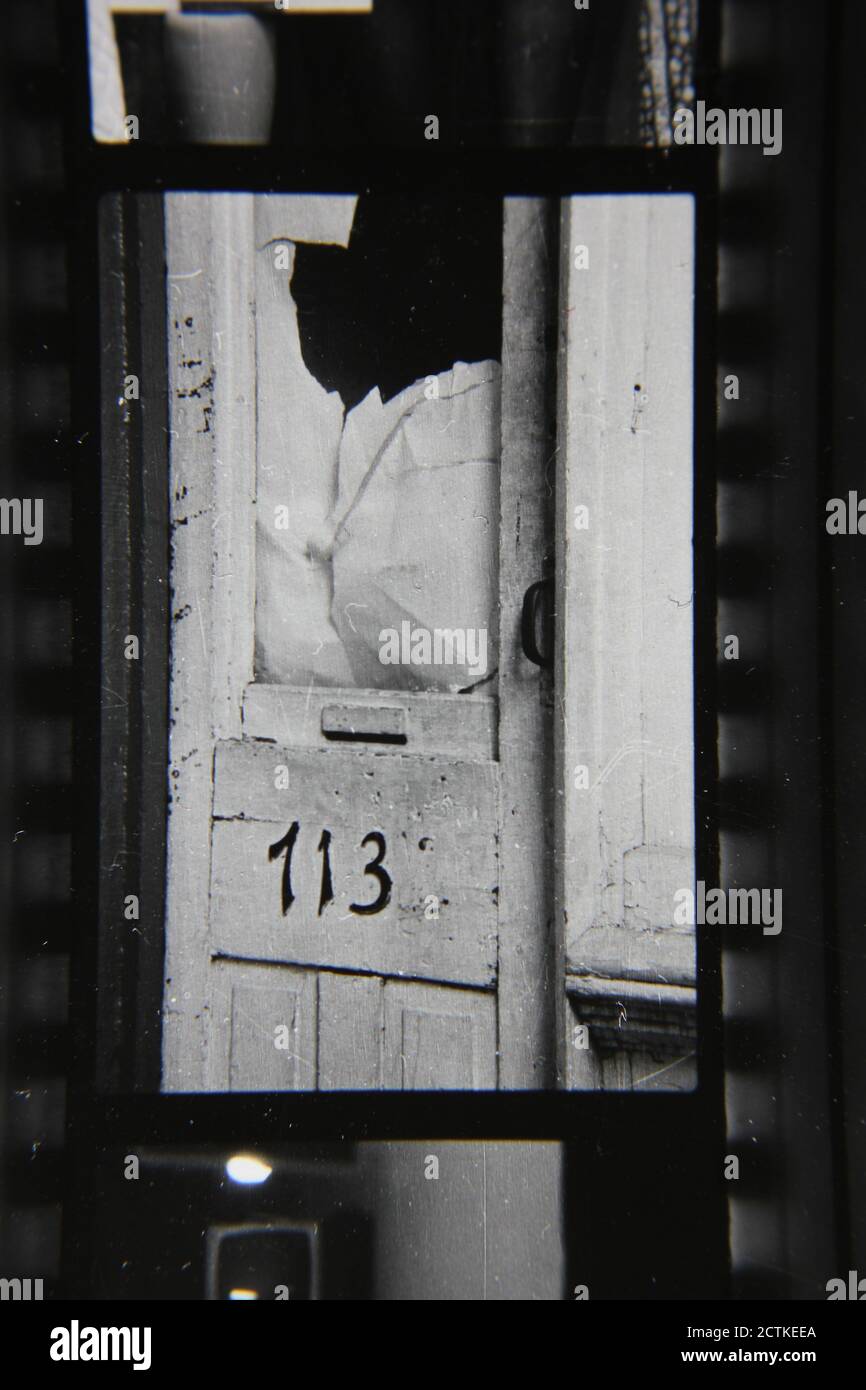 Fine 1970s vintage black and white photography of street house address ...
