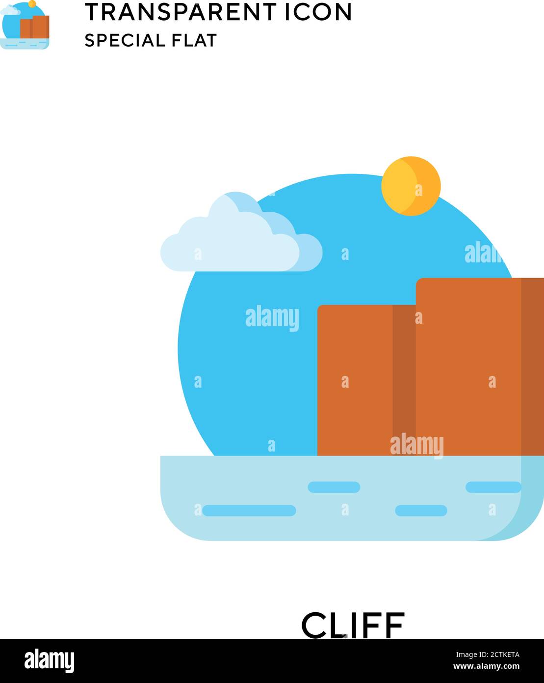 Blue green cliff view Cut Out Stock Images & Pictures - Alamy