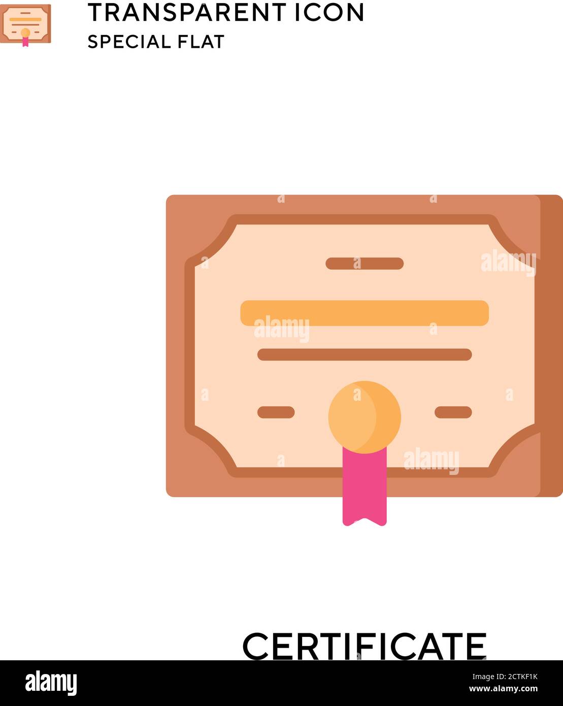 Certificate vector icon. Flat style illustration. EPS 10 vector Stock ...