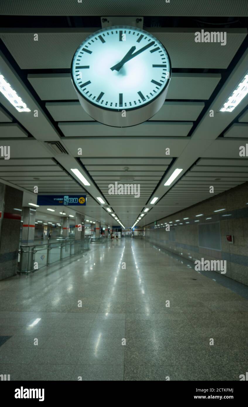 Clock in metro station Stock Photo - Alamy