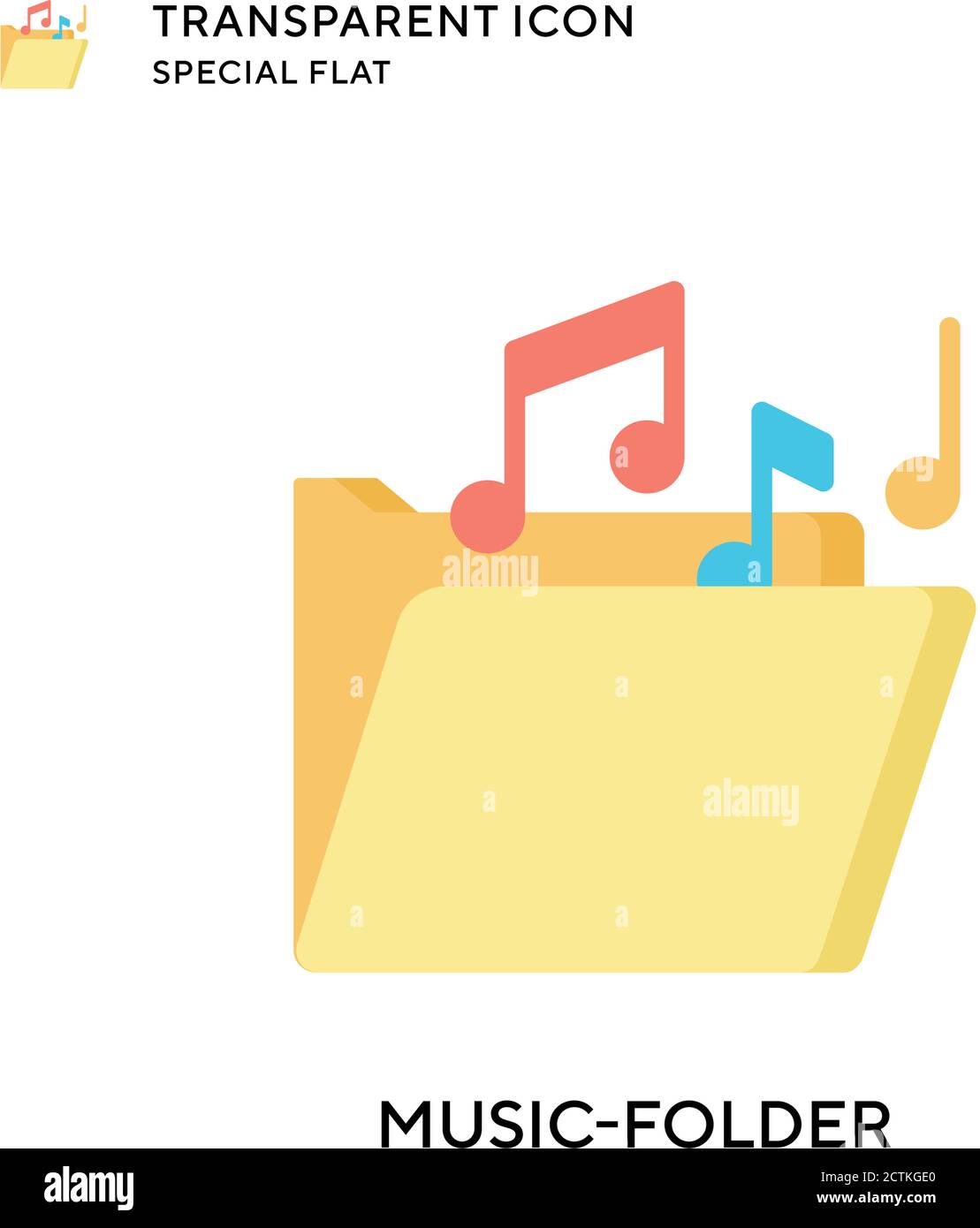 Music-folder vector icon. Flat style illustration. EPS 10 vector Stock ...