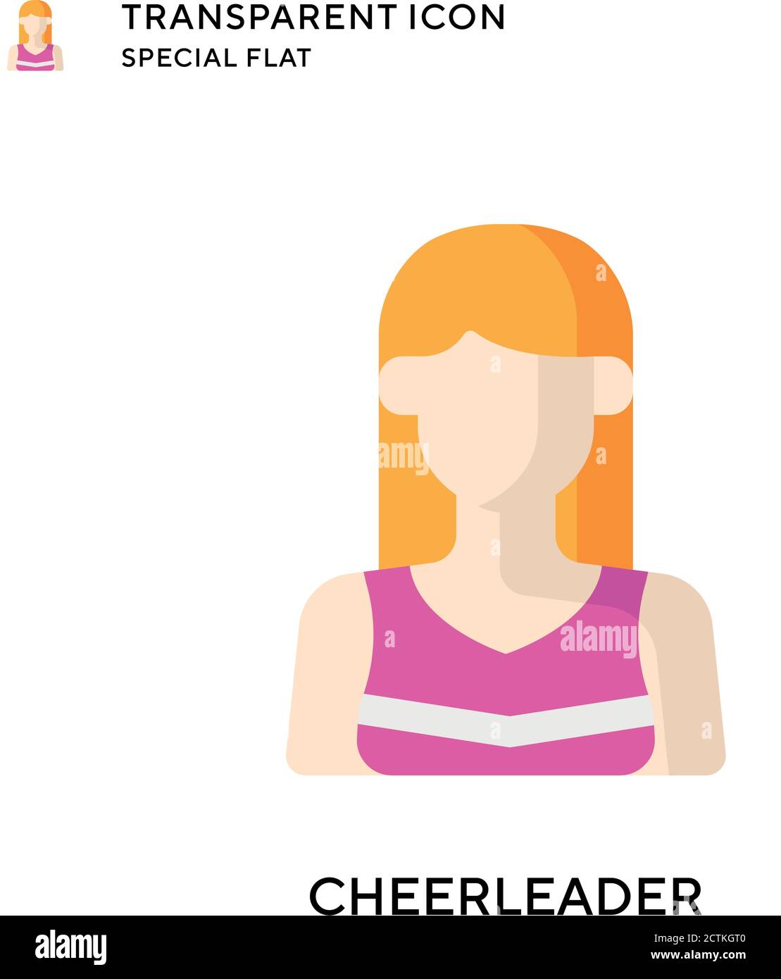 Cheerleader vector icon. Flat style illustration. EPS 10 vector Stock ...
