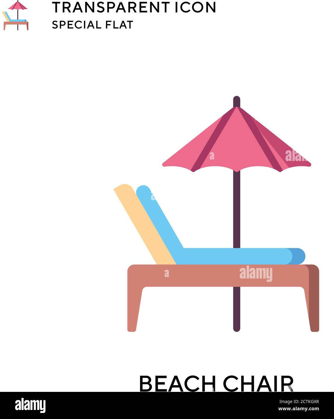 Beach chair vector icon. Flat style illustration. EPS 10 vector Stock ...