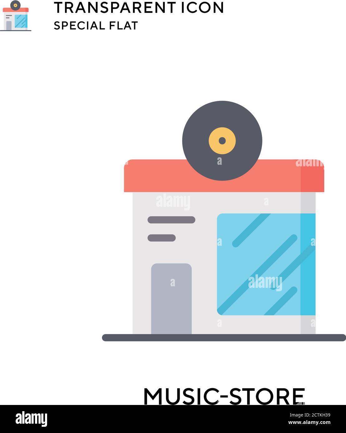 Music-store vector icon. Flat style illustration. EPS 10 vector Stock ...