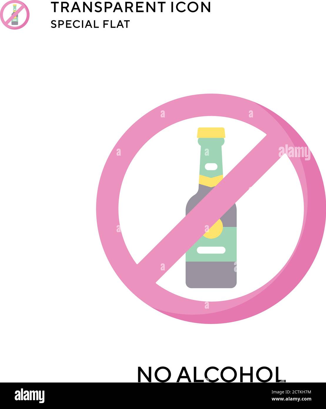 No alcohol vector icon. Flat style illustration. EPS 10 vector Stock ...