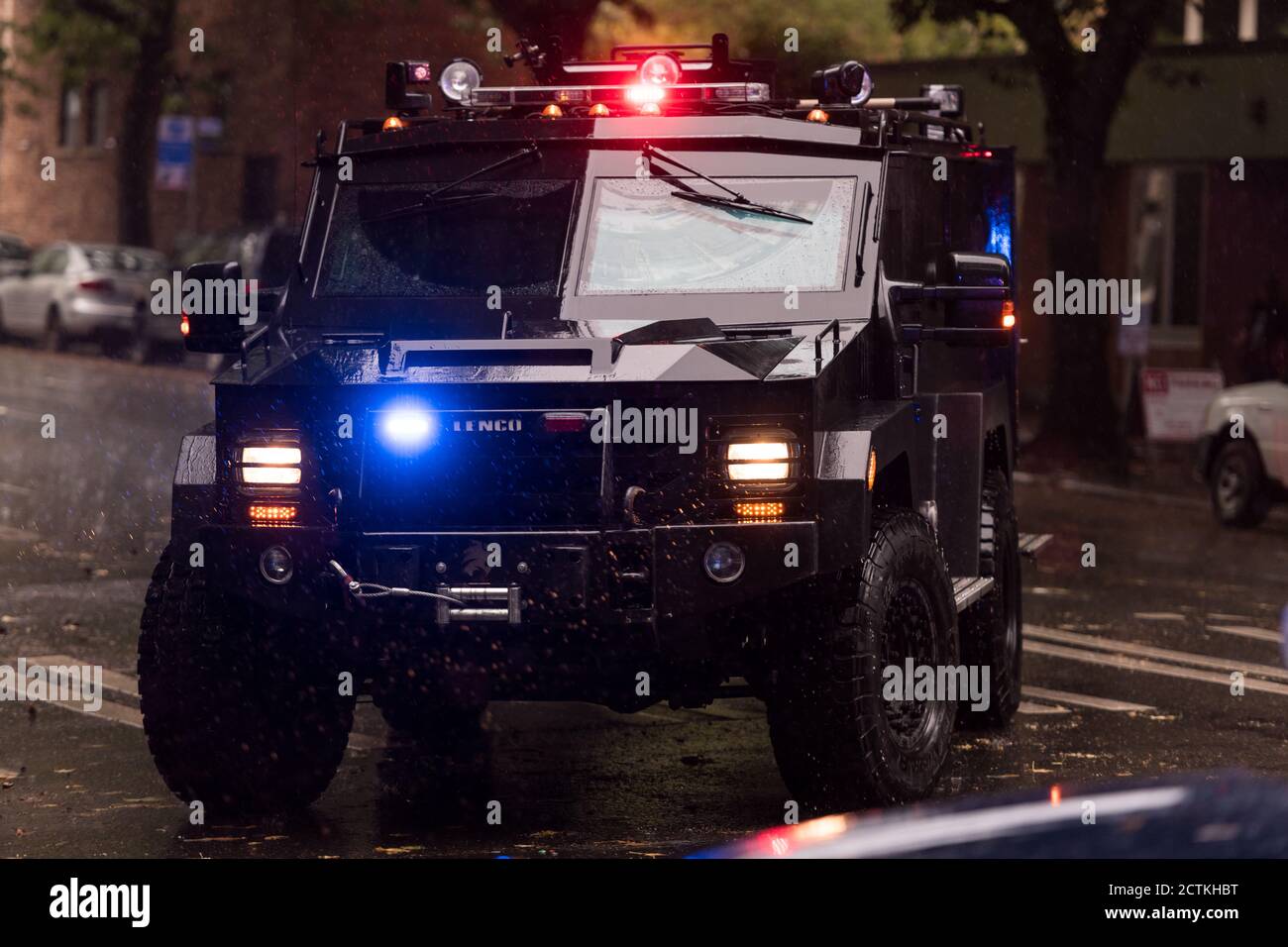 Seattle, USA. 23rd Sep, 2020. Swat arrive to an alleged stabbing in ...